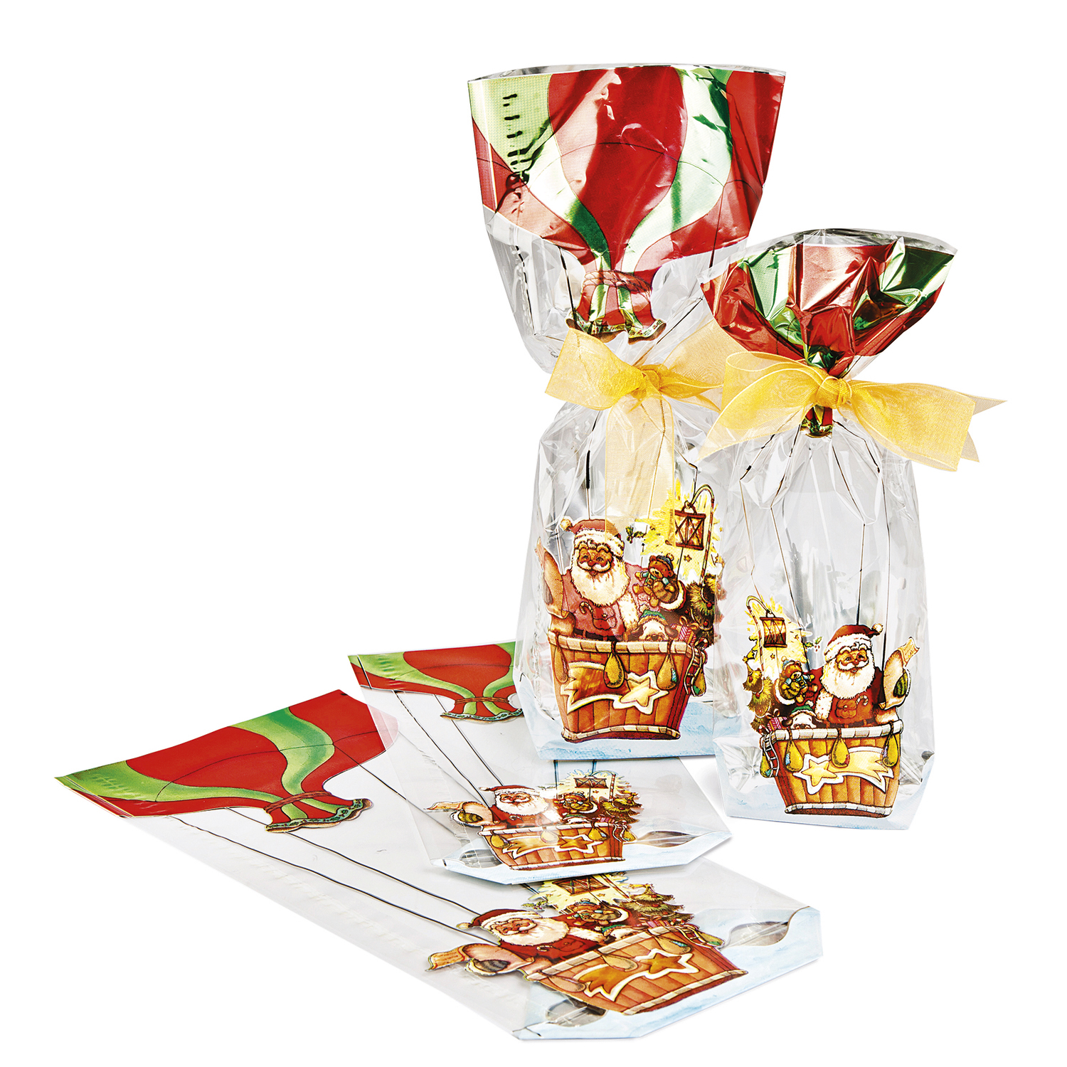 Santa balloon design cello bag 100 x 220mm - Jag Couture London London ...